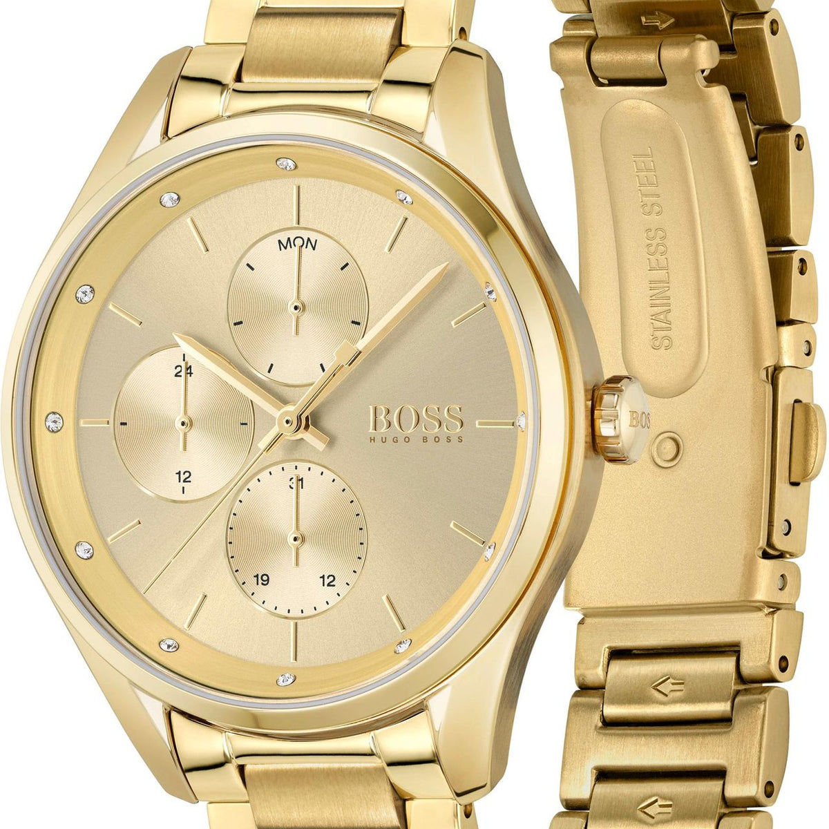 Hugo Boss Women's 1502584 Grand Course Quartz Gold-Tone Stainless Stee – Grants Retail Ltd